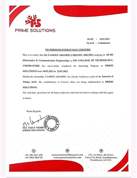 yameen ahamed j on linkedin intership complition certificate