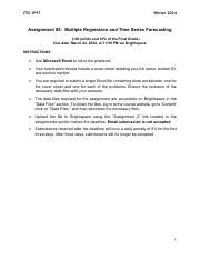 Multiple Regression Time Series Forecasting Stock Price Course Hero