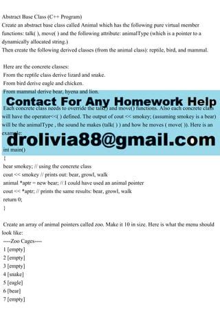 Abstract Base Class C Program Create An Abstract Base Class Cal Pdf