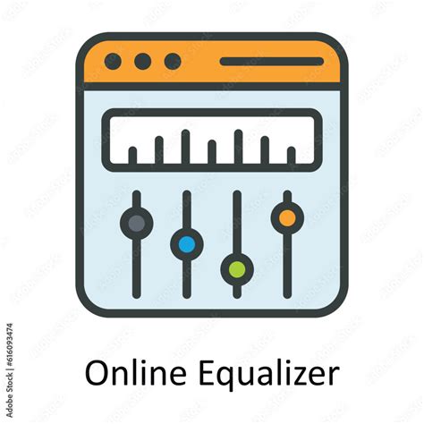 Online Equalizer Vector Fill Outline Icon Design Illustration Multimedia Symbol On White