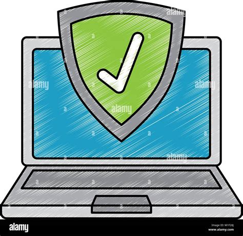 Laptop Computer With Medical Shield Vector Illustration Design Stock Vector Image Art Alamy
