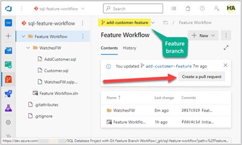 Git Branch For New Features In Sql Database Project