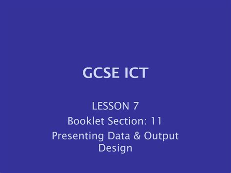 PPT GCSE ICT PowerPoint Presentation Free Download ID 354805