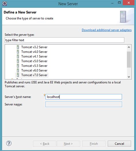 Tomcat How To Create A New Server In Eclipse Stack Overflow