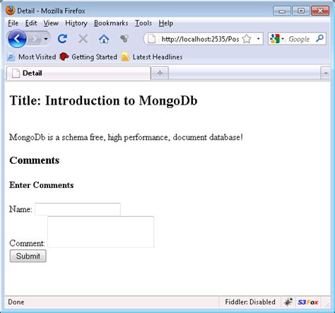 Implementing Blog Using ASP NET MVC And MongoDb
