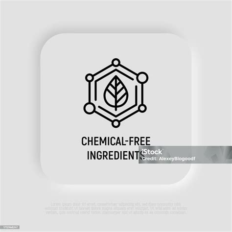 화학 무료 성분 기호입니다 유기농 제품 패키지용 가는 선 아이콘 현대 벡터 그림입니다 0명에 대한 스톡 벡터 아트 및 기타 이미지 0명 Chemical Free