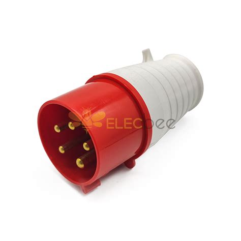 Elecbee Iec60309 Red 32a 5pin 380v 415v 50 60hz 5p 6h 3p E Ip44 Cee