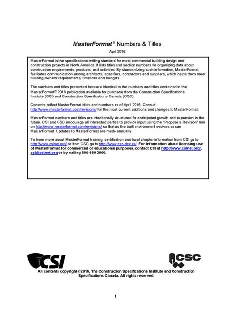 Masterformat 2020 Pdf 83718 Masterformat 2020