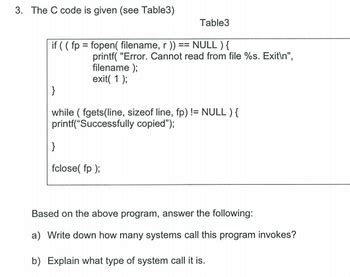 Answered The C Code Is Given See Table Bartleby