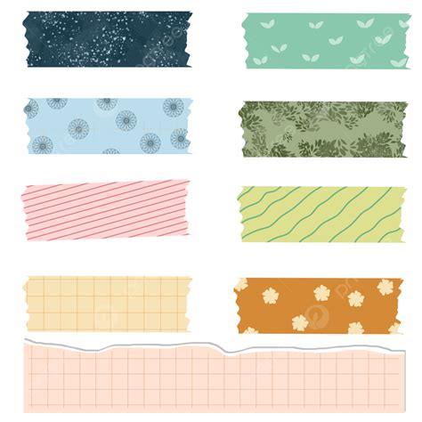 Washi Tapes White Transparent Colorful Washi Tapes Bundle And Ripped