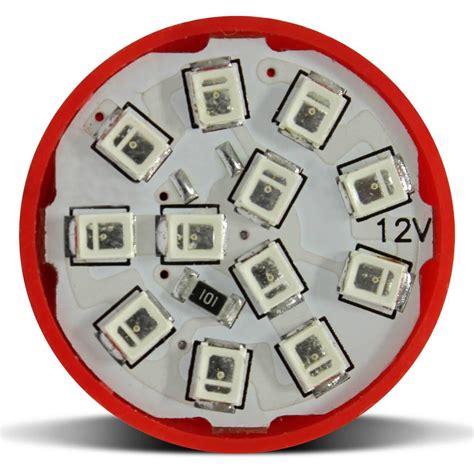 Lâmpada LEDs Polos W V Luz Lanterna e Freio Vermelho Carro Moto Original Autopoli