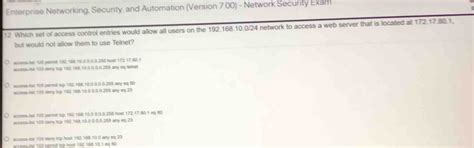 Solved Enterprise Networking Security And Automation Version 7 00 Network Security Exam