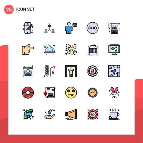 25 Thematic Vector Filled Line Flat Colors And Editable Symbols Of Html