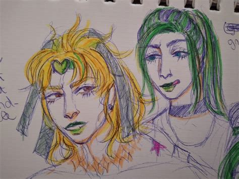 Dio And Jolyne Spending Time Together By Dyeing His Hair But Idk How To Draw Jojo Characters
