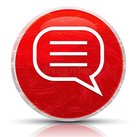 Comment Icon Metallic Grunge Abstract Red Round Button Illustration Stock Illustration