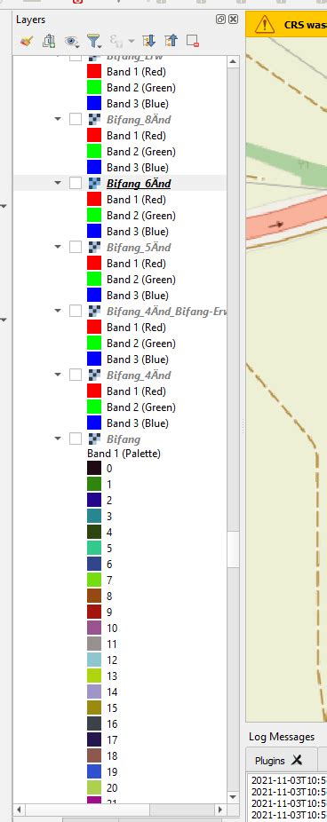 Hiding Raster Bands Palette In Layers Panel In QGIS Geographic