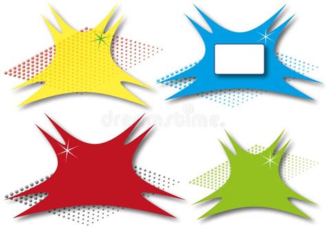 A Set Of Four Different Colored Shapes Stock Vector Illustration Of Vector Frame