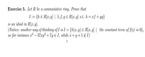 solved exercise 5 let r be a commutative ring prove that