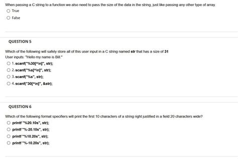 Solved Question 1 Char Str 30 0 Declares A C String