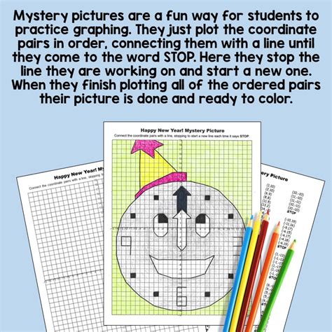 New Years Coordinate Plane Mystery Graphing Picture Four Quadrant Math Made By Teachers