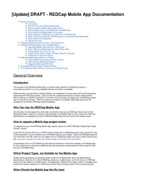 Fillable Online Update DRAFT REDCap Mobile App Documentation Fax