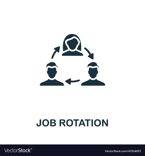 Job Rotation Icon Monochrome Simple Business Vector Image