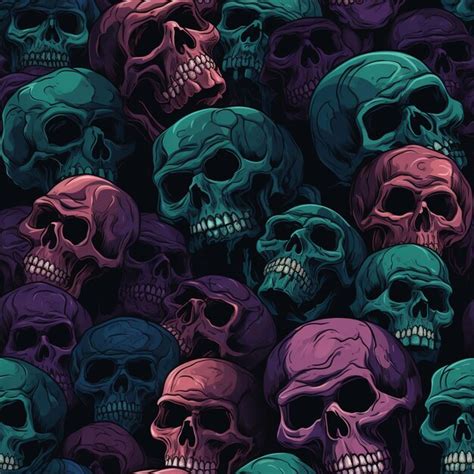 Premium AI Image A Close Up Of A Bunch Of Skulls With Different
