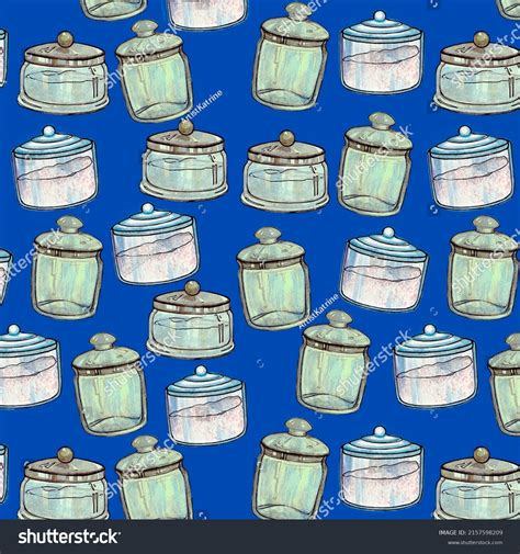 Watercolor Hand Drawn Hygiene Objects Pattern Stock Illustration