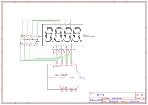 Visualizzatore 4 Digit Arduino EasyEDA Open Source Hardware Lab