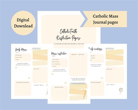 Catholic Mass Reflection Pages Etsy