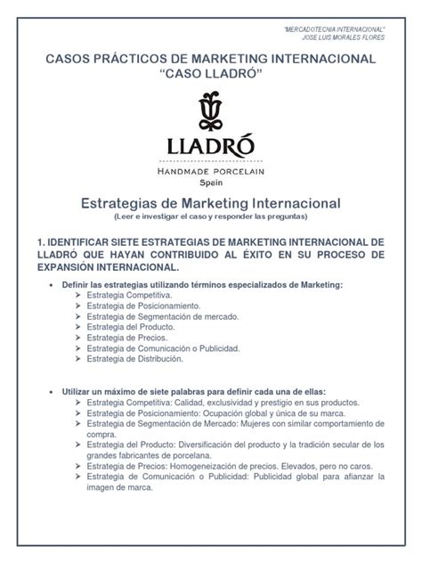Caso LladrÓ Casos Prácticos De Marketing Internacional Pdf