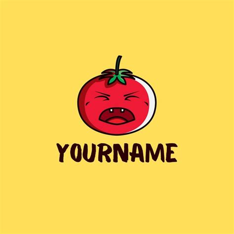 Premium Vector Editable Illustrated Sad Tomato Sauce Logo Template