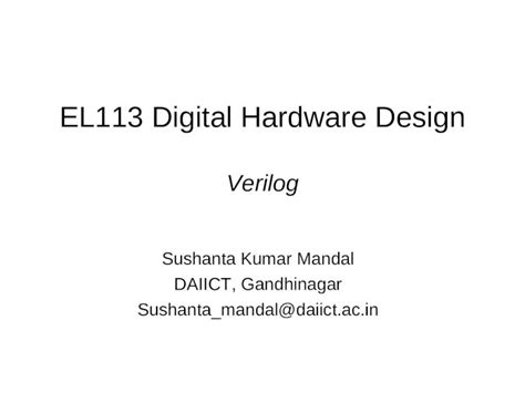 Ppt Lec Verilog Trafficlight Synthesis Dokumentips