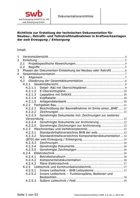 Dokumentationsrichtlinie Seite Von Richtlinie Zur Manualzz