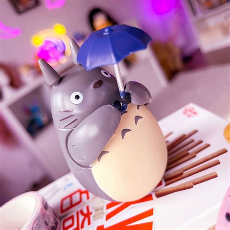 Totoro Miminzuku Oh Totoro Roly Poly Figure With Umbrella My