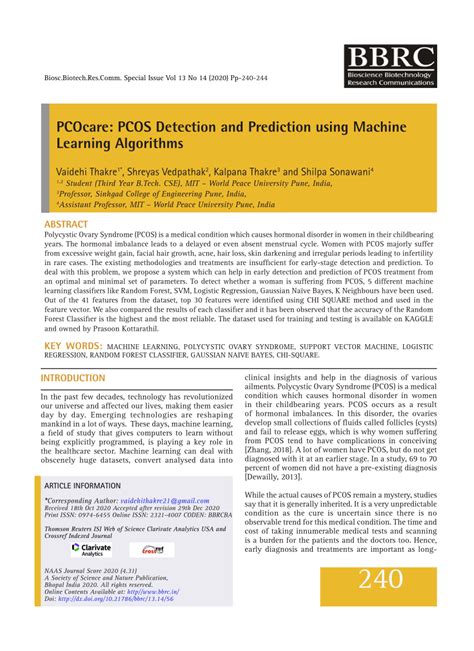 Pdf Pcocare Pcos Detection And Prediction Using Machine Learning Algorithms
