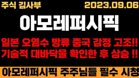 아모레퍼시픽 일본 오염수 방류로 중국의 반일 감정 고조 한국의 반사 이익 기대 중국 소비주에 대한 기관 매수 지속아모레