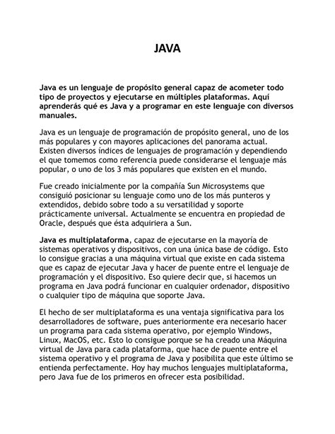 java java java java es un lenguaje de propósito general capaz de