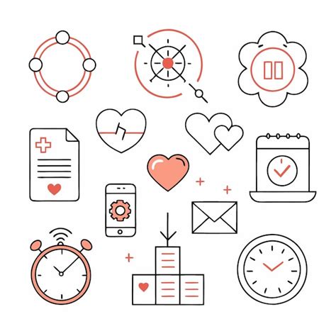 Set Of 12 Line Icons Related To Time Management Planning And Personal Growth Premium Ai