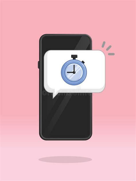 Smartphone Stopwatch Push Notification Popup Alarm Stock Vector Illustration Of Limited