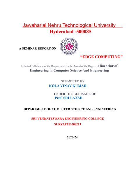 Scribd Jawaharlal Nehru Technological University Hyderabad A SEMINAR REPORT ON EDGE