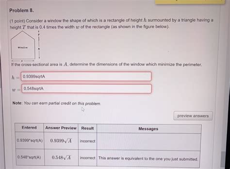 Solved Problem Point Consider A Window The Shape Of Chegg