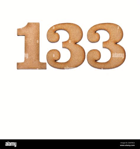 Number 133 Piece Of Wood Isolated On White Background Stock Photo Alamy