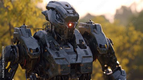 A Robot Is A Soldier With Combat Gear Artificial Intelligence And