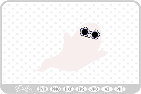 Ghost With Glasses Halloween Svg Png Dxf Graphic By Dottiedigitals