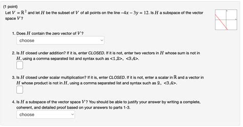 Solved Point Let V R And Let H Be The Subset Of V Of All Chegg Com