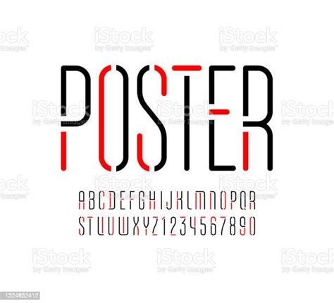 Font From Thin Line Trendy Multi Colored Alphabet Modern Condensed