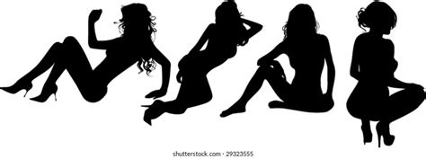 Sexy Woman Girl Silhouettes Stock Vector Royalty Free 112238648