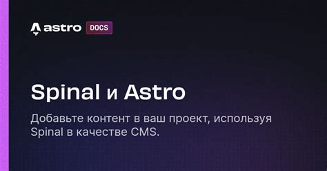 Spinal и Astro Docs