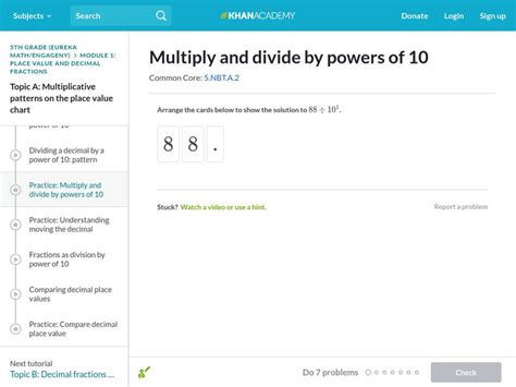 Khan Academy Multiplying And Dividing By Powers Of 10 Unknown Type For 3rd 5th Grade Lesson